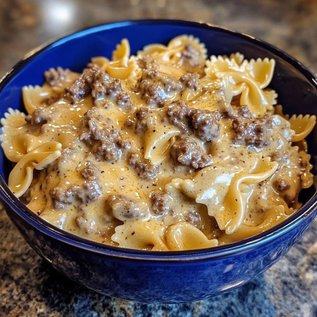 Creamy Beef and Bowtie Pasta Recipe – Awesome Food