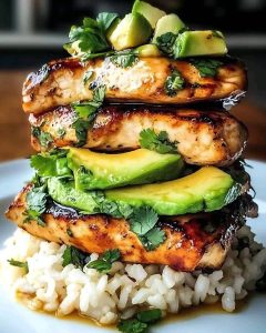 Honey Lime Chicken & Avocado Rice Stack – Awesome Food