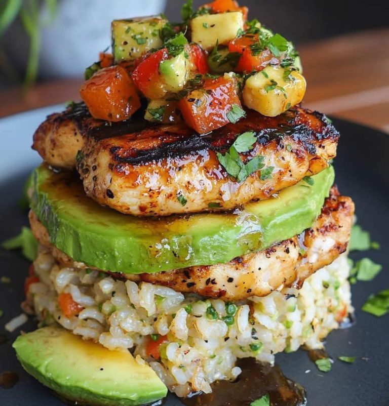 Honey Lime Chicken & Avocado Rice Stack – Awesome Food