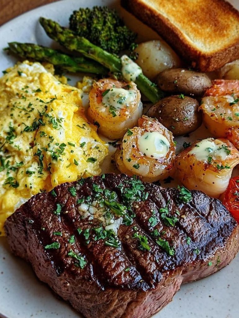 Grilled Garlic Butter Steak Breakfast Plate – Awesome Food